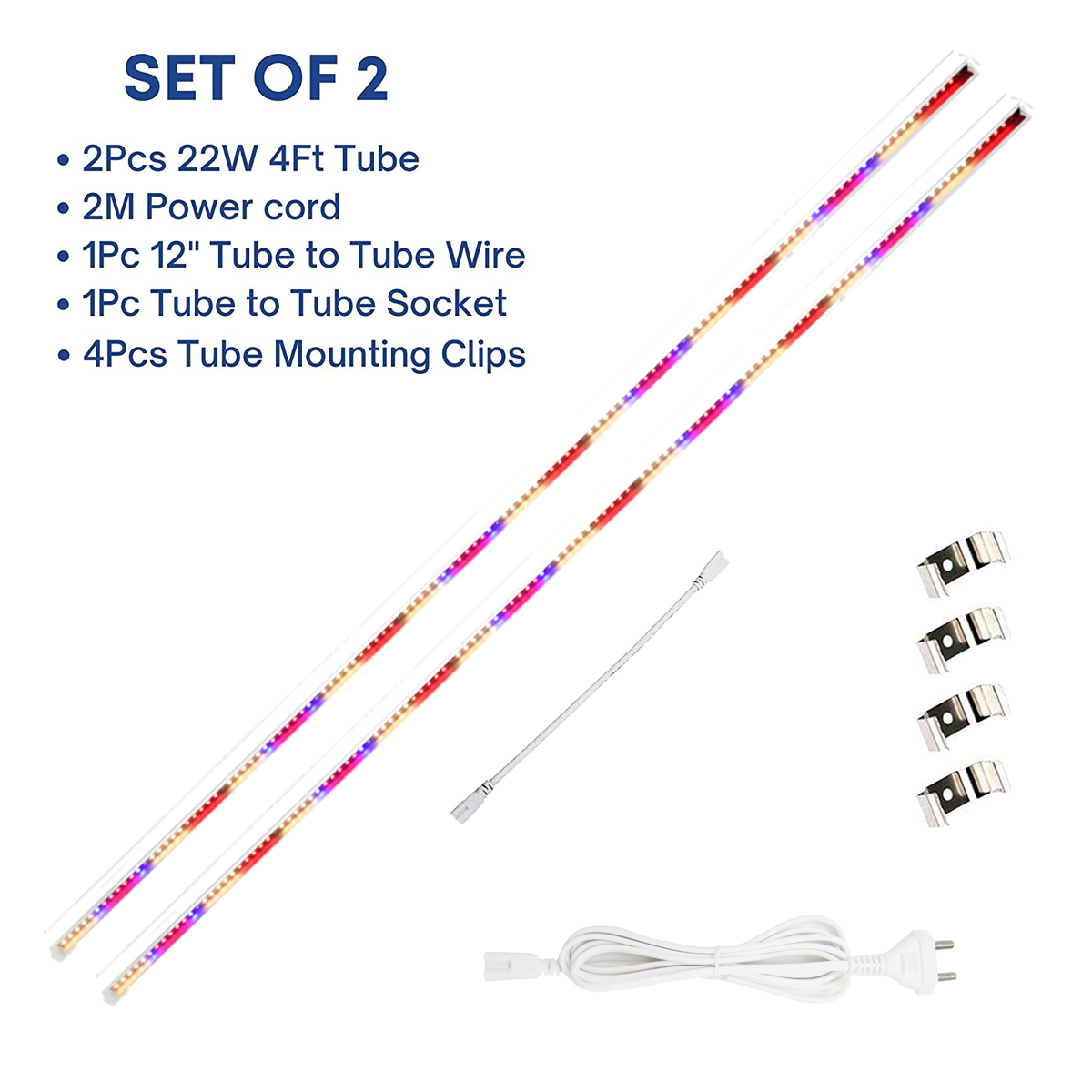 20Watts 4Ft Custom Spectrum LED Grow Tube(Set Of 2) – Fluortronix